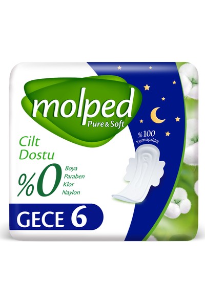 Molped Pure&Soft Hijyenik Ped Gece 6 Adet