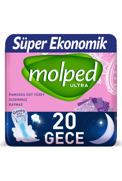 Molped Ultra Hijyenik Ped Gece Süper Ekonomik 20 Adet Molped Ultra Hijyenik Ped Gece Süper Ekonomik 20 Adet