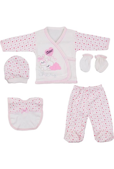 Webombinoo Tavşanlı 5 Parça Zıbın Set Pembe Webombinoo Tavşanlı 5 Parça Zıbın Set Pembe
