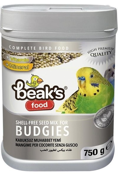 Beaks Kabuksuz Muhabbet Kuşu Yemi 750 gr Beaks Kabuksuz Muhabbet Kuşu Yemi 750 gr