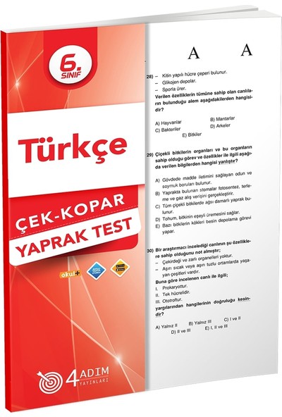 4 Adım 6. Sınıf Türkçe Çek Kopar Yaprak Test 4 Adım 6. Sınıf Türkçe Çek Kopar Yaprak Test