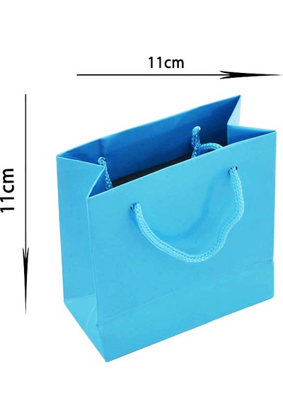 Cansüs 50li Tutma İpli Mini Karton Çanta Mavi 11 x 11 cm