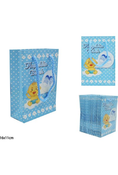 Cansüs 25li Hoşgeldin Bebeğim Karton Çanta Mavi 11 x 16 cm Cansüs 25li Hoşgeldin Bebeğim Karton Çanta Mavi 11 x 16 cm