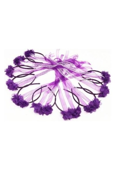 Kervan Kına Kına Gecesi Nedime Tacı 10 lu Lazer Güllü Mor