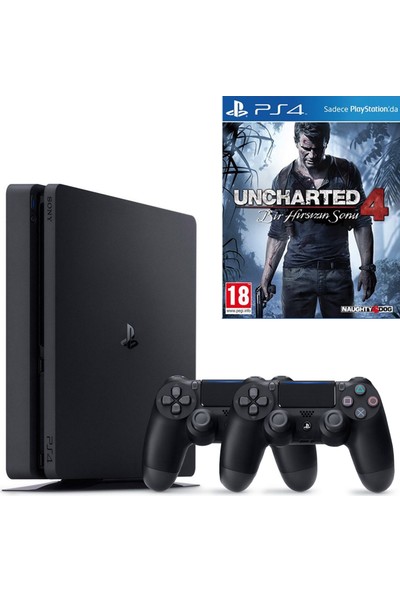Sony Ps4 Slim 500 GB Oyun Konsolu + Uncharted 4 + 2. Kol-Türkçe Menü