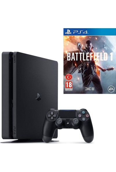 Sony Ps4 Slim 500 GB Oyun Konsolu + Battlefield 1 Türkçe Sony Ps4 Slim 500 GB Oyun Konsolu + Battlefield 1 Türkçe