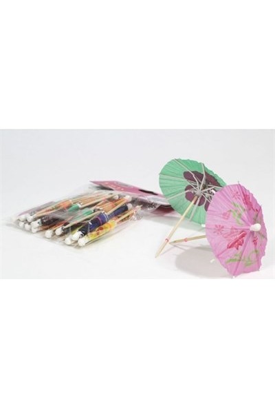 Dekorsende Kağıt Pasta Süsü Şemsiye Model 24 lü Dekorsende Kağıt Pasta Süsü Şemsiye Model 24 lü