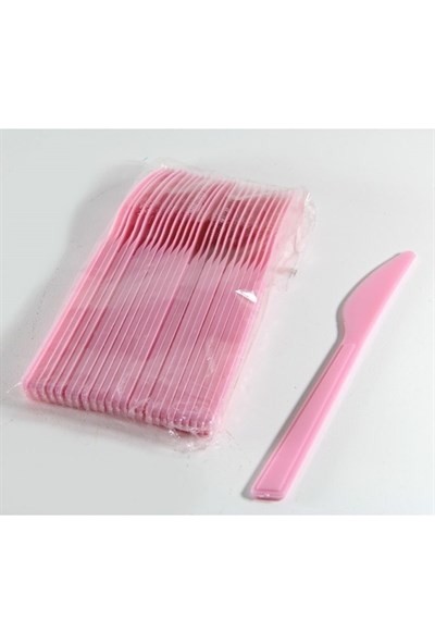 Dekorsende Plastik Bıçak Pembe 25 li