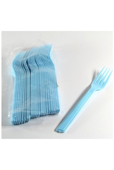 Dekorsende Plastik Çatal Mavi 25 li