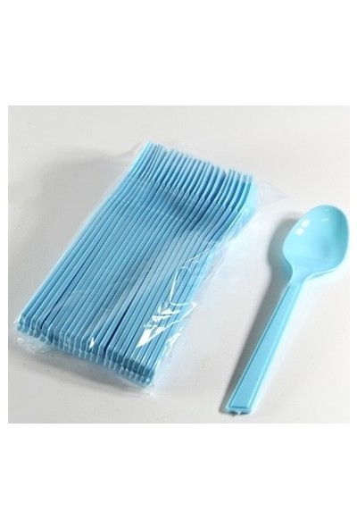 Dekorsende Plastik Kaşık Mavi 25 li