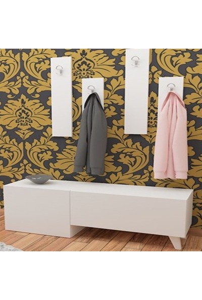 BMdekor Portmanto Ayakkabılık Vestiyer Batı Beyaz BMdekor Portmanto Ayakkabılık Vestiyer Batı Beyaz