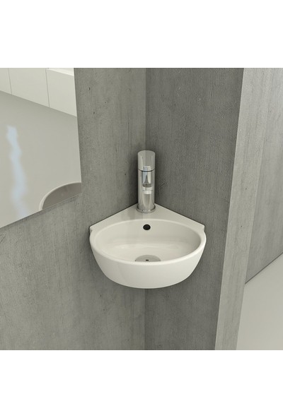 Bocchı Taormina Arch Köşe Lavabo 30 Cm - Parlak Beyaz