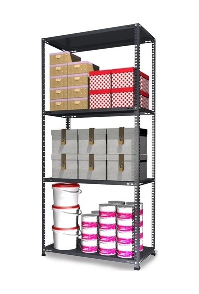 Mira Raf Çelik Raf Sistemleri - 31x93x200 4 Raflı