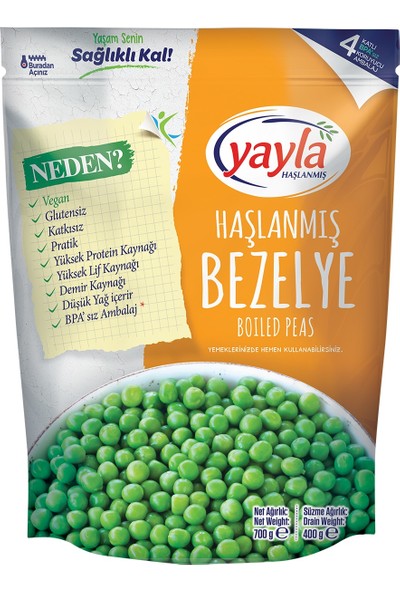 Yayla Haşlanmış Bezelye 700 gr