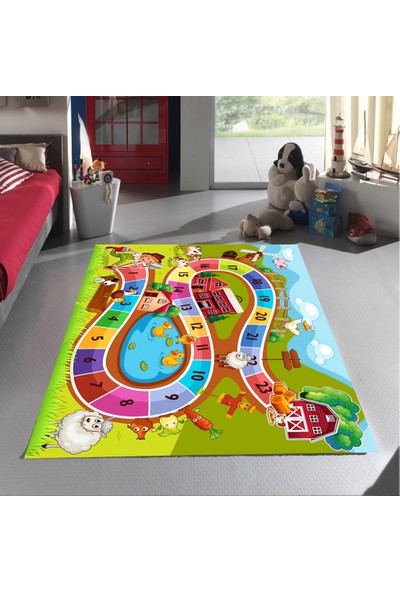 Halıforum Çocuk Odası Halısı Eğitici Seksek-Do-3D915 100 x 140 Cm
