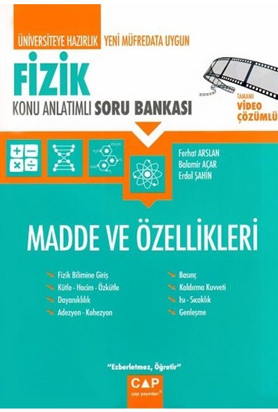 Çap Yayınları Fizik Madde ve Özellikleri Konu Anlatımlı Soru Bankası - Balamir Açar Çap Yayınları Fizik Madde ve Özellikleri Konu Anlatımlı Soru Bankası - Balamir Açar