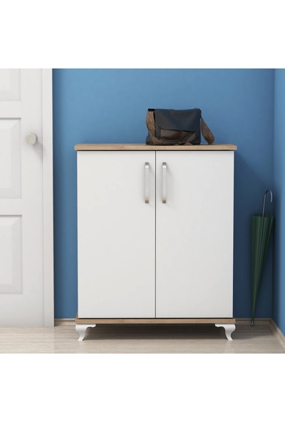 Bimossa R5030 Ceviz - Beyaz Ayakkabılık Çok Amaçlı Raflı Düzenleyici Dolap 80 cm Bimossa R5030 Ceviz - Beyaz Ayakkabılık Çok Amaçlı Raflı Düzenleyici Dolap 80 cm