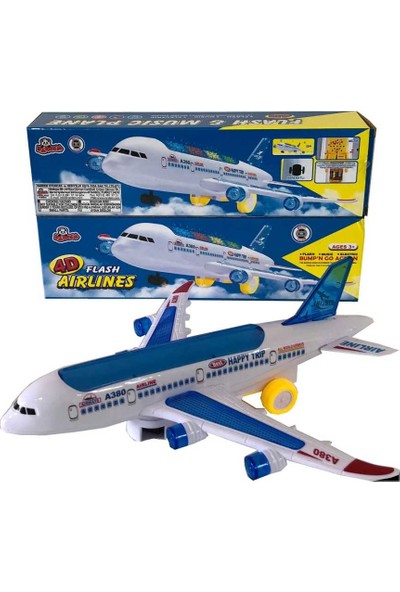Vardem Kutulu Işıklı Sesli Yolcu Uçağı A380-600 (4D Flash) Vardem Kutulu Işıklı Sesli Yolcu Uçağı A380-600 (4D Flash)