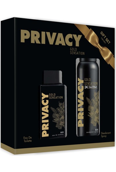 Privacy Gold Man EDT 100 ml Erkek Parfüm & 150 ml Deodorant Privacy Gold Man EDT 100 ml Erkek Parfüm & 150 ml Deodorant