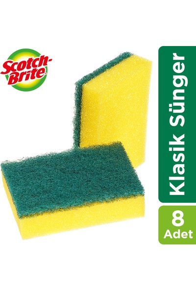 Scotch Brite Yeşil Klasik Sünger 8 Al 4 Öde Scotch Brite Yeşil Klasik Sünger 8 Al 4 Öde