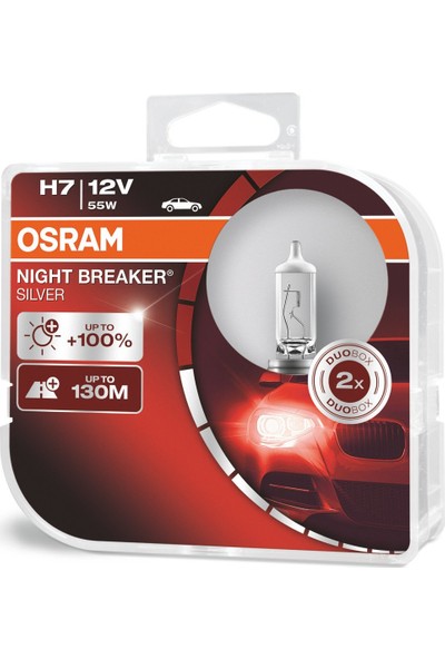 Osram H7 Night Breaker Silver +%100 12V 55W 2'Li Ampül Set Osram H7 Night Breaker Silver +%100 12V 55W 2'Li Ampül Set