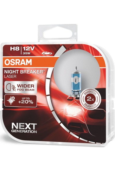 Osram Next Generation H8 Night Breaker Laser Fog +%150 12V 35W 2'Li Ampül Set Osram Next Generation H8 Night Breaker Laser Fog +%150 12V 35W 2'Li Ampül Set