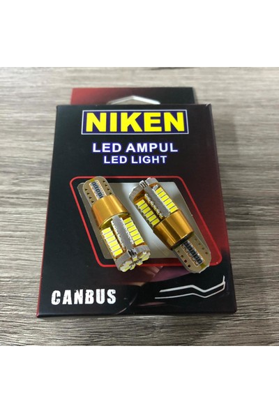 Niken T10 Dipsiz Beyaz Led Ampül Canbus 12V 57 Led 2 Adet Niken T10 Dipsiz Beyaz Led Ampül Canbus 12V 57 Led 2 Adet