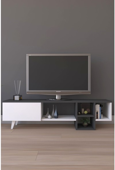 Platinreyon Dekoratif Raflı TV Ünitesi Televizyon Sehpası