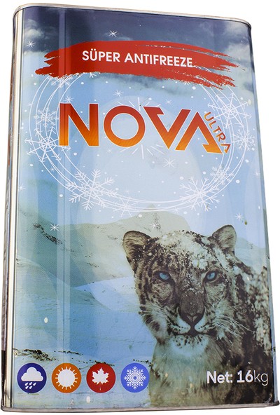 Nova Ultra -40 Derece Organik Kırmızı Antifriz 16Kg Teneke Nova Ultra -40 Derece Organik Kırmızı Antifriz 16Kg Teneke