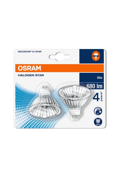 Osram Decostar 50W Çanak Halojen G5,3 Duy 2 li Paket