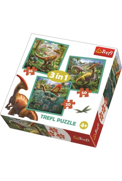 Trefl Puzzle World Of Dinosaur 20+36+50 Parça 3 İn 1 Puzzle Trefl Puzzle World Of Dinosaur 20+36+50 Parça 3 İn 1 Puzzle