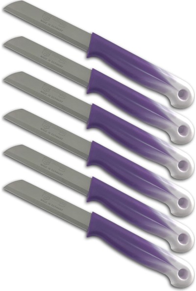 Solingen Meyve Bıçağı Tırtıklı 6'lı Set ( Mor ) Solingen Meyve Bıçağı Tırtıklı 6'lı Set ( Mor )