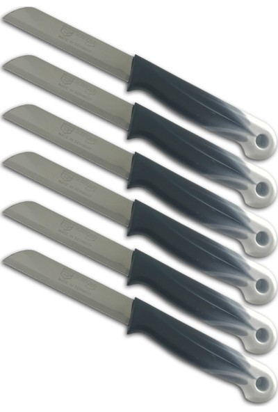 Solingen Meyve Bıçağı Tırtıklı 6'lı Set ( Siyah )