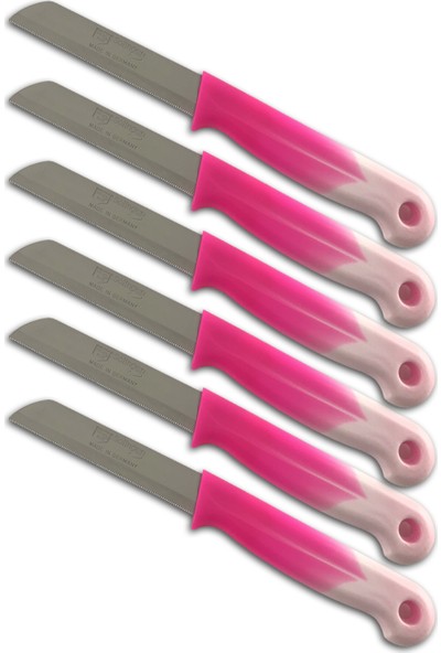 Solingen Meyve Bıçağı Tırtıklı 6'lı Set ( Koyu Pembe ) Solingen Meyve Bıçağı Tırtıklı 6'lı Set ( Koyu Pembe )