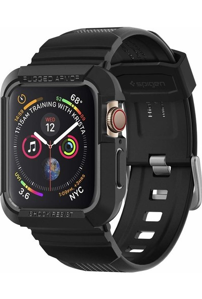 Spigen Apple Watch Seri 7/6/SE/5/4 (44mm / 45mm) ile Uyumlu Kılıf Rugged Armor Pro (Kayış + Kılıf) Black - 062CS25324 Spigen Apple Watch Seri 7/6/SE/5/4 (44mm / 45mm) ile Uyumlu Kılıf Rugged Armor Pro (Kayış + Kılıf) Black - 062CS25324