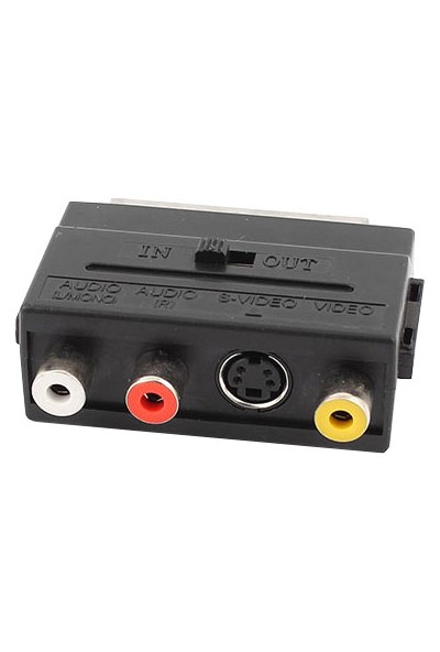 Scart To Rca S-Video İn Out Anahtarlı Çevirici Adaptörü Scart To Rca S-Video İn Out Anahtarlı Çevirici Adaptörü
