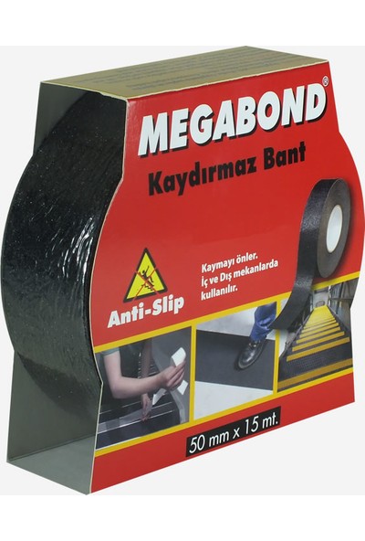 Megabond Kaydırmaz Bant Merdiven Zemin 50Mm X 25 Metre Megabond Kaydırmaz Bant Merdiven Zemin 50Mm X 25 Metre