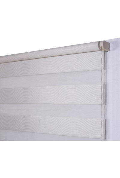 Anıper Zebra Perde Beyaz Su Dalgası Desenli Stor 80x200 cm Anıper Zebra Perde Beyaz Su Dalgası Desenli Stor 80x200 cm