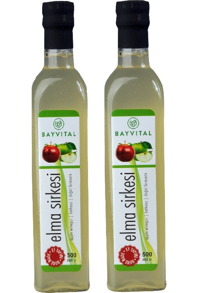 Bayvital Elma Sirkesi Doğal Fermente - Ev Yapımı 2 X 500 ml