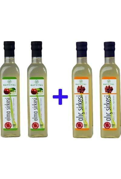 Bayvital 2 X Elma Sirkesi 500ml 2 X Alıç Sirkesi 500ml Ev Yapımı Doğal Fermente Bayvital 2 X Elma Sirkesi 500ml 2 X Alıç Sirkesi 500ml Ev Yapımı Doğal Fermente