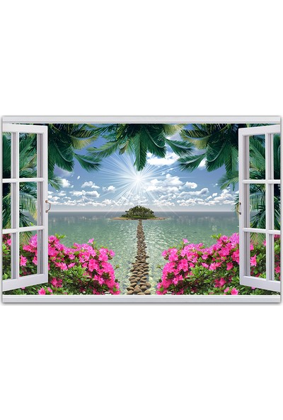 Ideasol Açık Pencere Görünümlü Kanvas Tablo