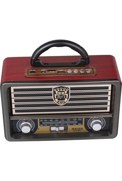 Meier Smart Sepet M-113 BT USB/SD/MP3 Bluetooth Şarjlı Nostaljik Radyo Meier Smart Sepet M-113 BT USB/SD/MP3 Bluetooth Şarjlı Nostaljik Radyo