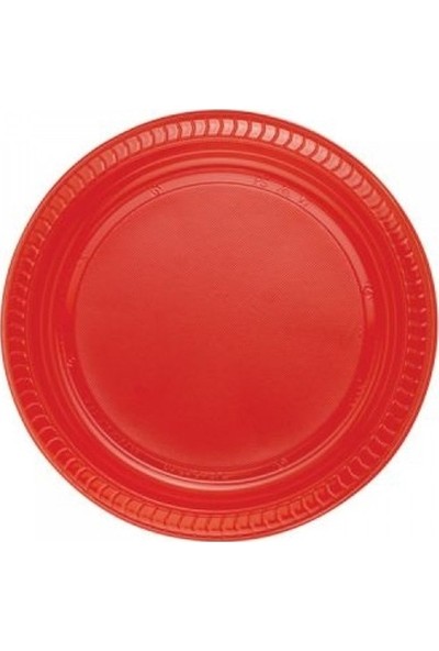 Roll-Up Kırmızı 22 cm Plastik Tabak 25' li