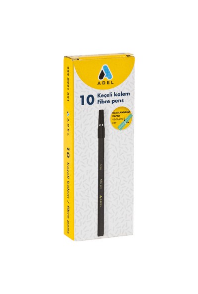Adel Keçeli Kalem Siyah 10 Lu Kutu