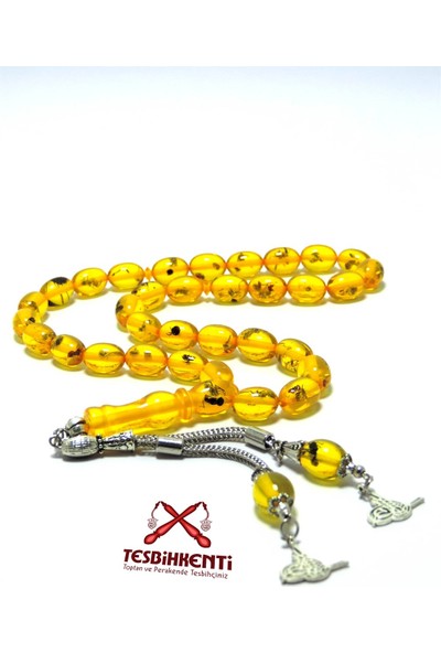 Tesbihkenti Beyzi Kesim Karınca Fosilli Tesbih