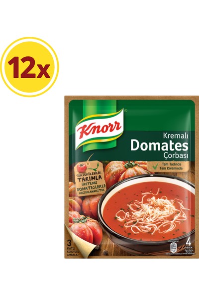 Knorr Klasik Çorba Serisi Kremalı Domates Çorbası 12'li Paket