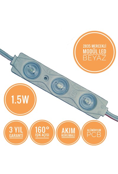 Mercekli Modül Led Beyaz 1.5W | 100 Adet Mercekli Modül Led Beyaz 1.5W | 100 Adet