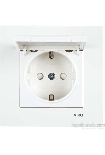 Karre Kapaklı Topraklı Priz Çocuk Korumalı (Beyaz)