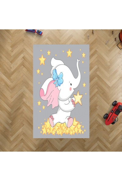 Jungle Halı Sevimli Fil Çocuk Odası Halısı