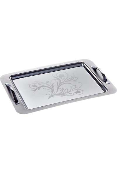 Özlife Asya Mat Çelik Çay Servis Tepsisi
